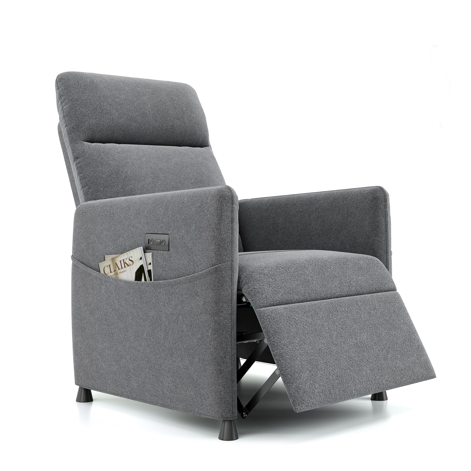 Dark Grey Recliner Electric Adjustable Reclining Sofa Recliner Chair ...